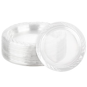 Stock Your Home 6-Inch Clear Plastic Dessert Plates (120 Pack) Flexible Disposable Clear Plates for Dessert & Appetizers, Crystal Clear Small Plates for Parties & Catering, Clear Plastic Party Plates
