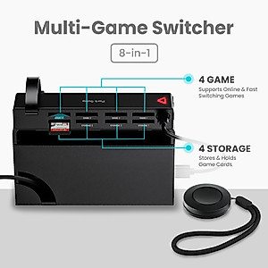 Park Sung Switch Game Card Reader, Upgrade Version Switch Game Switcher with Remote Control Switching, 8-in-1 Game Cards Holder (4 for Game Switch+4 for Storage) Quick Switching for Switch/Switch OLED