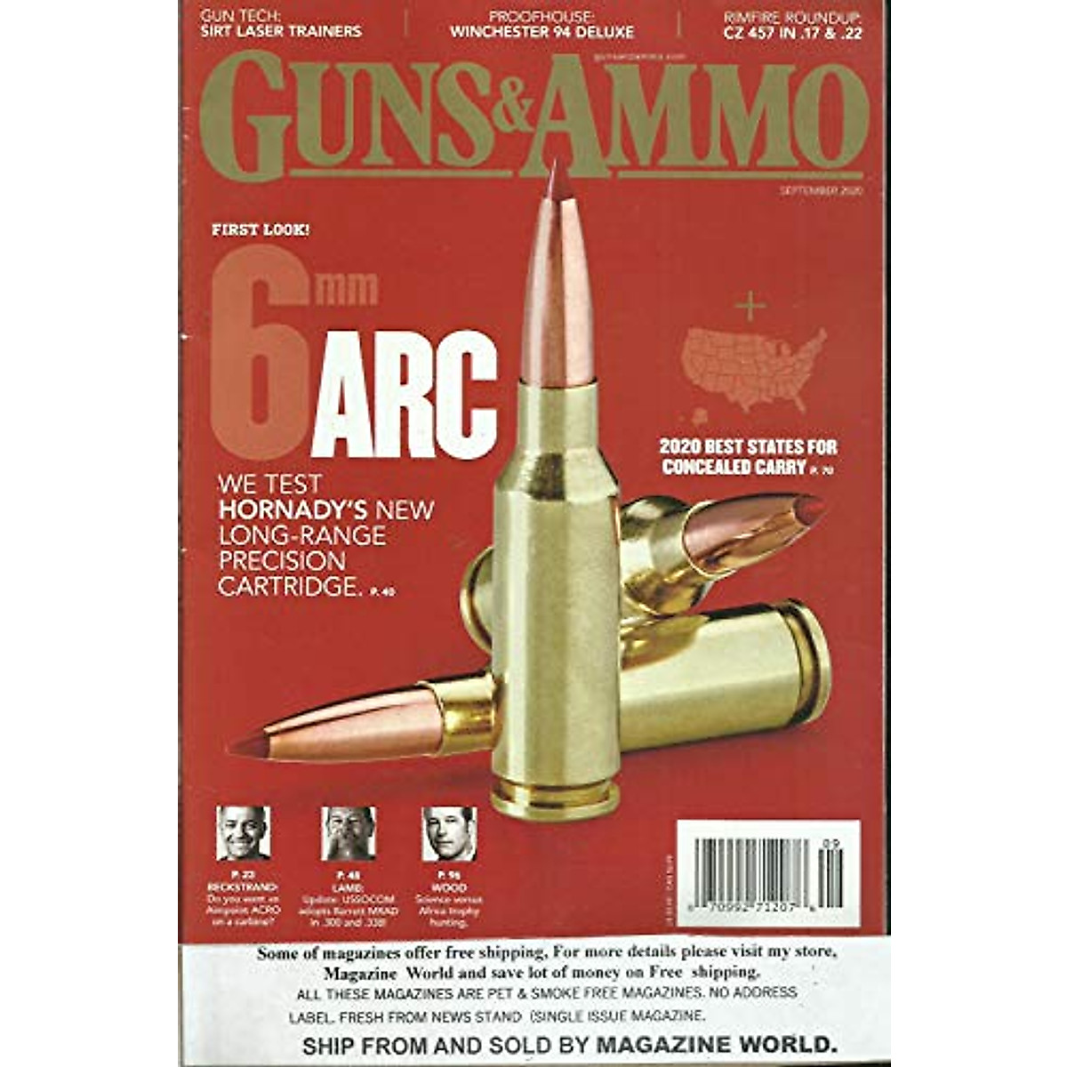 GUNS & AMMO MAGAZINE, FIRST LOOK ! 6mm ARC SEPTEMBER, 2020 * VOL. 64 * NO. 9