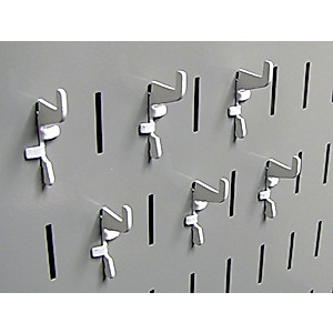 Wall Control Pegboard Standard Slotted Hook Pack - Slotted Metal Pegboard Hooks for Wall Control Pegboard and Slotted Tool Board – White