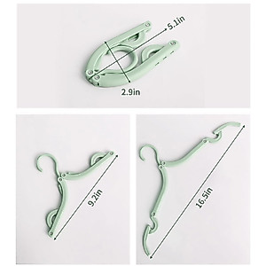 ZL7QHSE Folding Clothes Drying Rack with 5 Holes, 2 Racks and 5 Travel Hangers Foldable, Drying Rack Clothing for Dorm,Laundry,Outdoor Camping, Hotel Room(Grey)