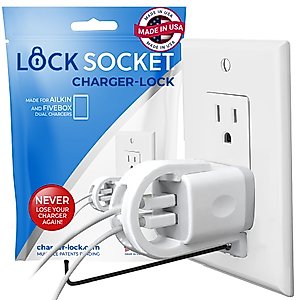 Lock Socket Charger Lock for Ailkin Dual Chargers Anti-Theft & Tug-Proof Charger Lock System A Safety Device to Prevent Unplugging Simplest Way to Lock Your Charger to Wall Plate via Security Screw