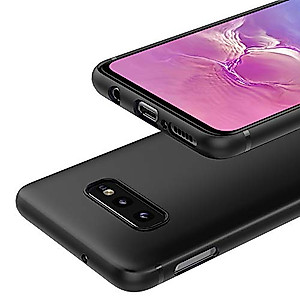 EasyAcc Phone Case for Samsung Galaxy S10e [Support Wireless Charging], Matte Black Slim TPU 5.8 Inch Cases Finish Profile Soft Thin Back Protective Cover Compatible with Samsung Galaxy S10e 5.8