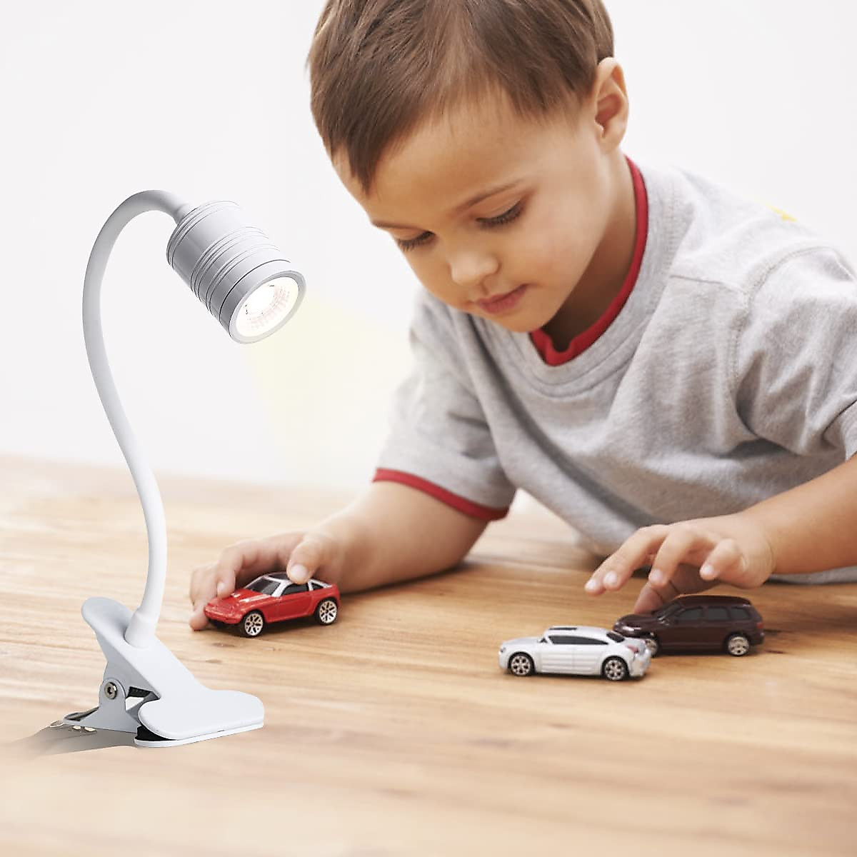 EAGLOD LED 3 Brightness Clamp Light，Portable Clip Light LED Lamp, USB Plug Clip on Desk Lamp ,360°Flexible Gooseneck Night Reading Light,Desk/Table Bedside Headboard,Nail Art ,Tattoo Lamp,