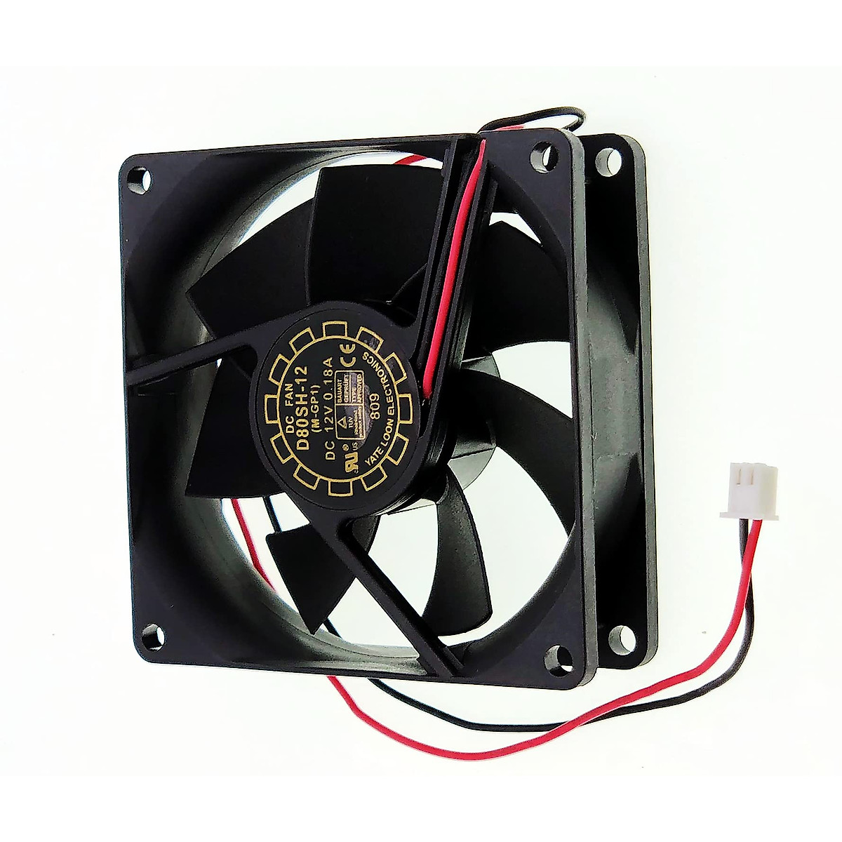 LEYEYDOJX New Power Supply Chassis Cooling Fan for YaLnFAN D80SH-12 8025 Size:80 * 80 * 25mm DC12V 0.18A 2-Wire 2-Pin