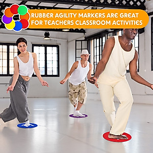 Haull 60 Pcs Spot Markers Floor Spots with Bag Non Slip Vinyl Poly Dots Spots Markers for Gym Floor Basketball Football Soccer Sports Speed Agility Training Gym Dance Classroom Org (Number,9 Inch)