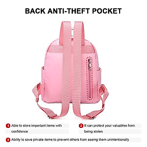 LOVEVOOK Mini Backpack Purse Small Cute Fashion Backpack for Dating Shopping Work Travel Pink
