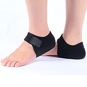 Heel Cups for Plantar Fasciitis Heel Pain for Men & Women, Gel Heel Cups for Heel Spur, Heel Protectors, Heel Cushion Achilles Tendinitis, Dry Cracked Heels, Heel Pads (Women 6-9.5__ Men 5-8, Black)