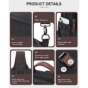 sling bag,canvas messenger bag for men,crossbody bag for women,Black