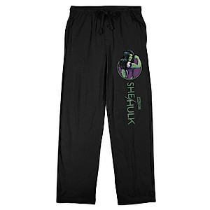 She-Hulk Disney+ Jennifer Walters Power Circle Men's Black Sleep Pajama Pants-Medium