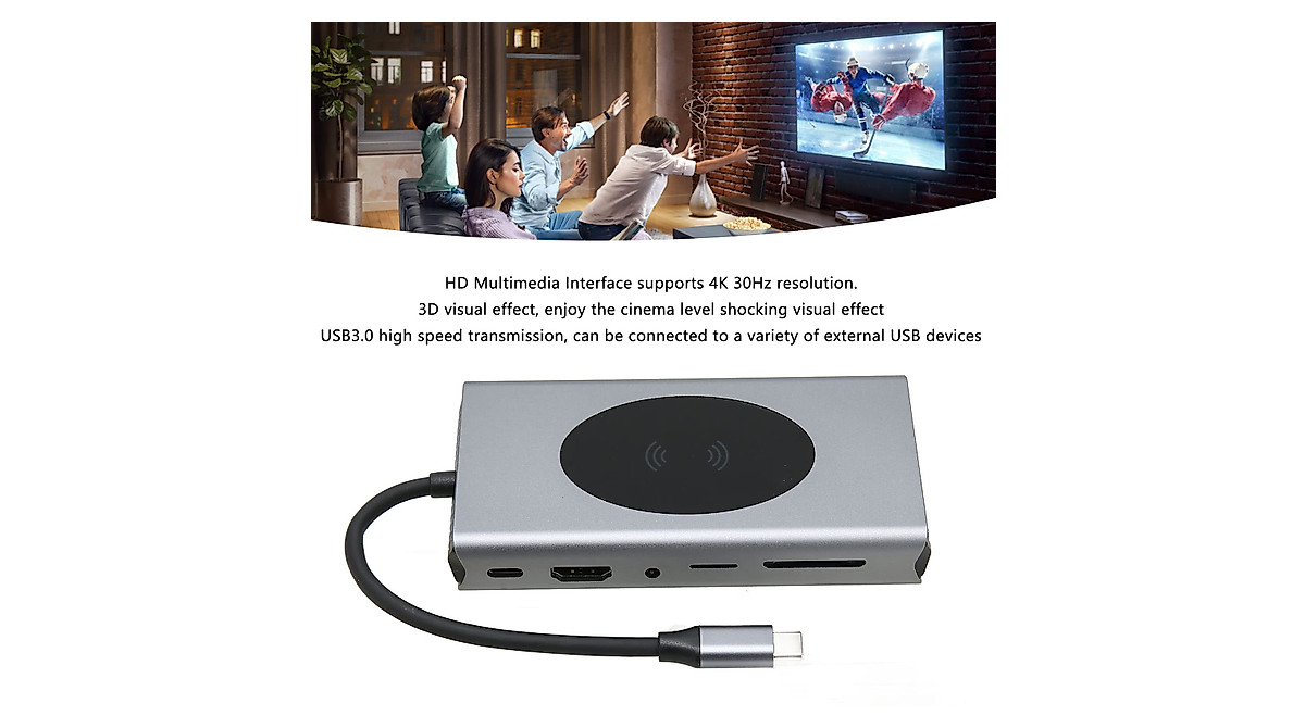 ASHATA 13 in 1 Type C Hub, Type C to HD Multimedia Interface, VGA 5 ...