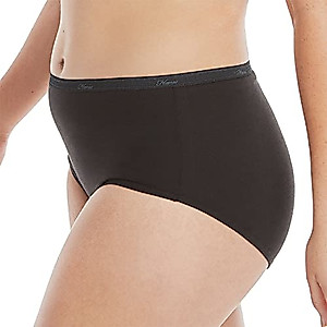 Hanes Women's Brief Panties, 6-Pack, 100% Cotton Briefs, Moisture-Wicking Cotton Brief Underwear, 6-Pack (Colors May Vary)