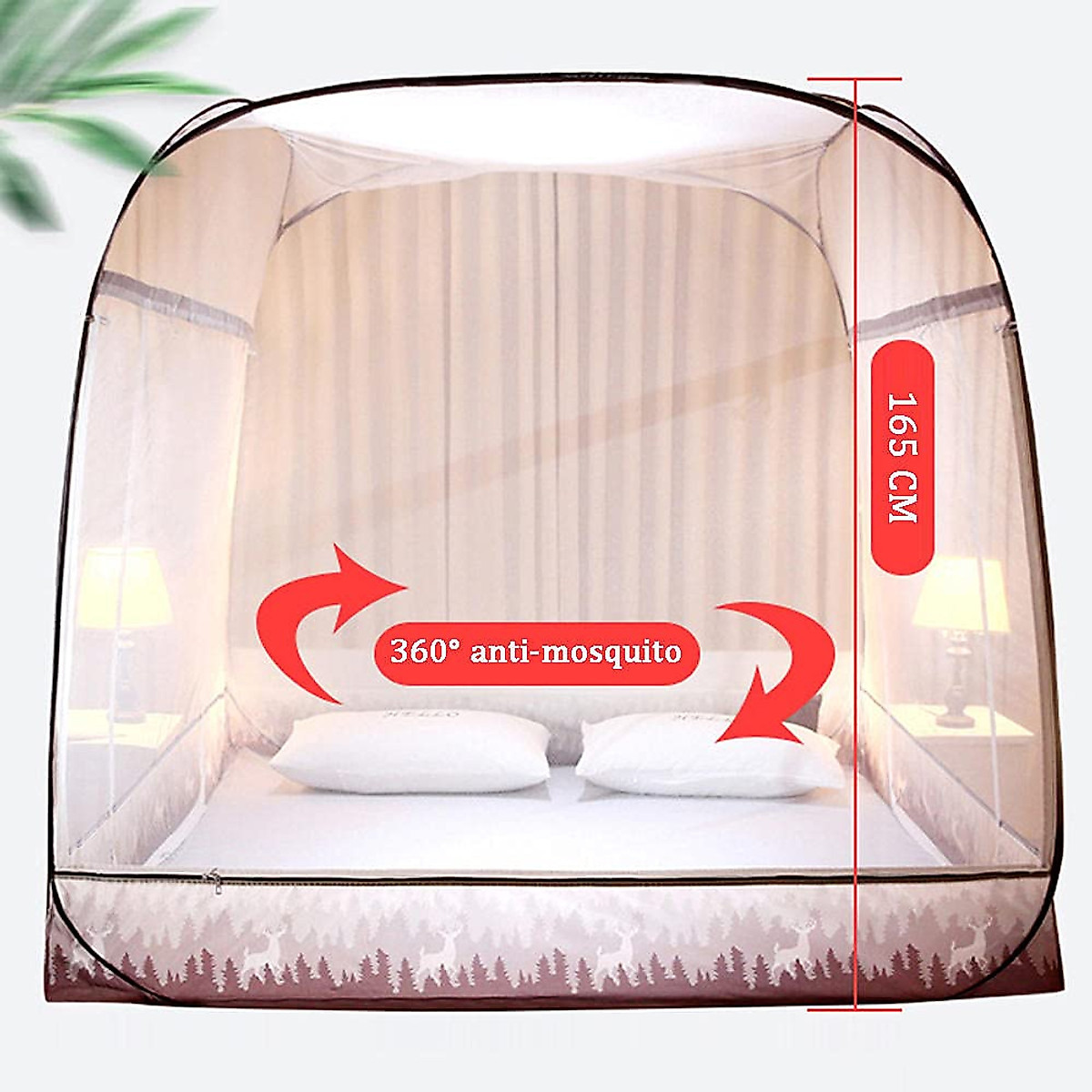 ARTFLOWERS-XIXI Mosquito Nets,180x200cm,Pop Up Mosquito Protection Net,Three Door Portable Protection Net Travel Bed Net Bottom,Breathable Encryption Net,Bed Canopy Home,Outdoor,Camping (E,180x200cm)