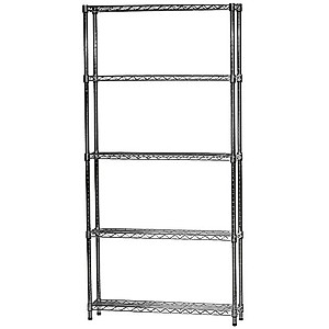 Shelving Inc. 8" d x 36" w x 72" h Chrome Wire Shelving with 5 Tier Shelves, Weight Capacity 800lbs Per Shelf
