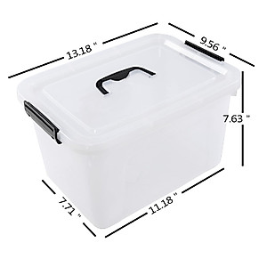 Tstorage 12 Quart Plastic Storage Bin with Lid, Clear Latch Box, 6 Packs