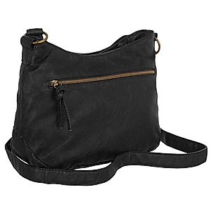 Stone Mountain Boat Shoulder Hobo Handbag One Size Black