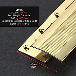 VREOX Z Shape Carpet Edge Strip/Door Threshold Bars, Carpet to Laminate/Tile/Wood/Floor Metal Strips, Fills The Gap Edge Trim Strip