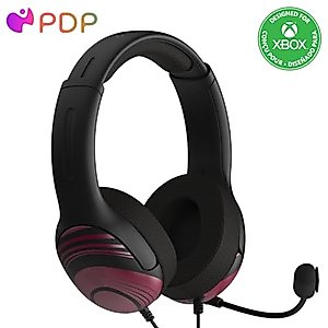 PDP Gaming AIRLITE Xbox Headset with Mic, Licensed Microsoft Xbox Accessories - Series X|S, Xbox One, PC/Windows 10/11, Lightweight, Stereo Headphones, Wired Power, Noise-Cancelling mic - Ruby Swirl