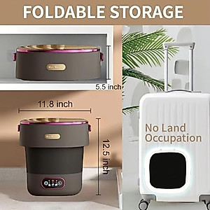 HusonoLife Portable Washing Machine 15L Small Washer and Dryer Mini Washing Machine for Underwear Baby Clothes Socks Foldable Washer lavadora portatil for Apartment Dorm Camping RV Travel (Black)