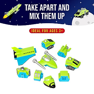 POPULAR PLAYTHINGS Mix or Match Vehicles 5, Magnetic Toy Play Set, Spacecraft Vehicles