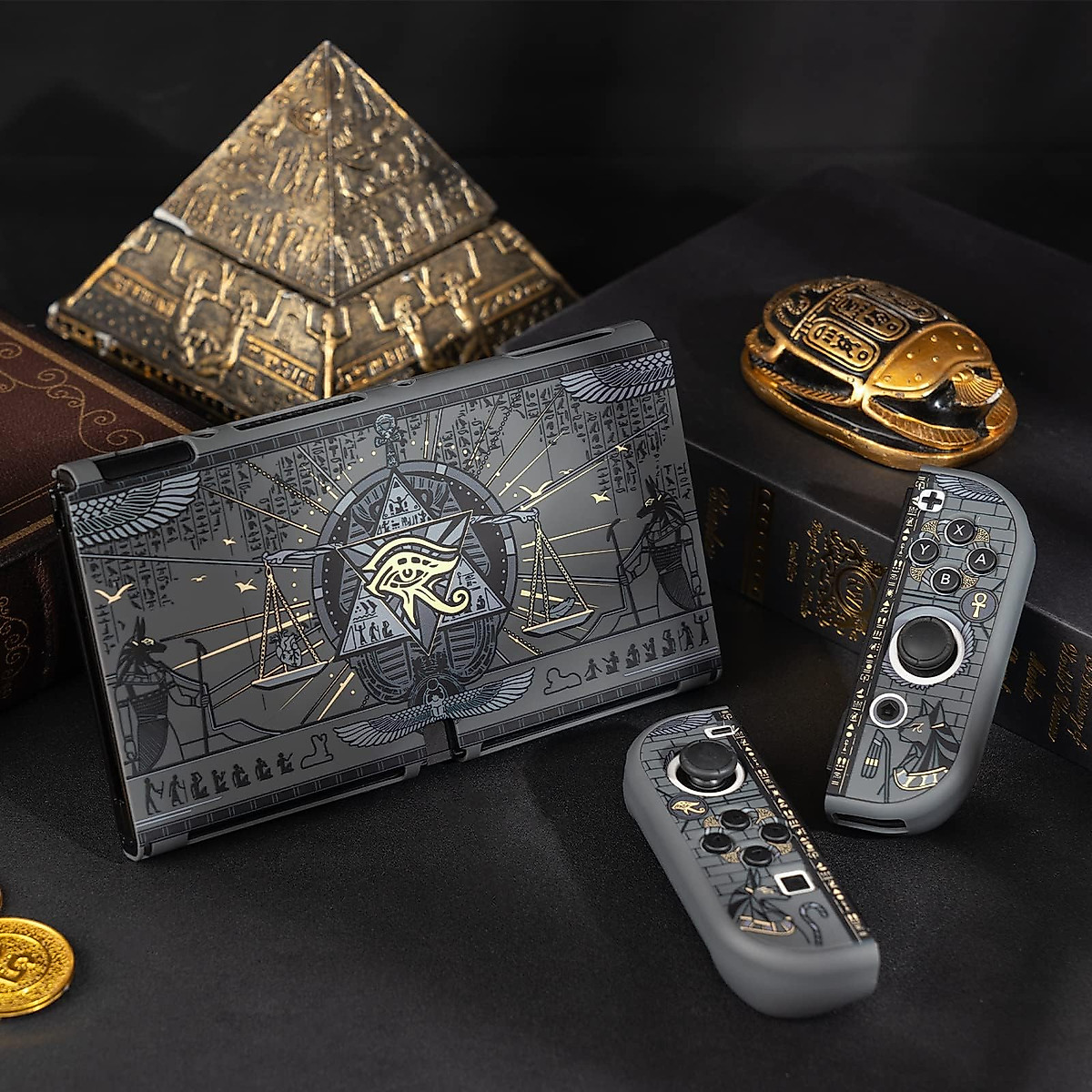 GeekShare Protective Case Slim Cover Case Compatible with Nintendo Switch OLED and Joy-Con - Shock-Absorption and Anti-Scratch - Land of Mystery