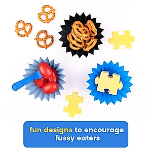 Kids Bento Lunch Box Blue Accessories Kit, BPA FREE with Lifetime Replacement Guarantee, 18 Piece Set includes Food Picks, Wrap Bands, Forks and Spoons, reusable Silicone Cups