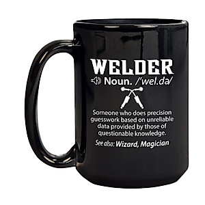 SeeCrab Welder Noun Coffee Mugs Welder Coffee Cup For Welders Friends - Awesome Welder Cup For Men Woman - Welder Mugs For Birthday Gifts Graduation Gifts - Welder Ceramic Black Tea Cup 11oz 15oz