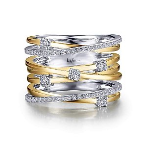 Lafonn Classic Two-Tone Simulated Diamond Ring (0.73 CTTW)