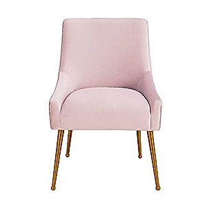 Tov Furniture Beatrix Pleated Velvet Dining Side Chair (Blush)
