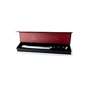 Saken Serrated Bread Knife 10 Inch - High-Carbon German Steel Serrated Knife with Ergonomic Black Pakkawood Handle and Full-Tang Design - Long Bread Knife Slicer Great for sourdough