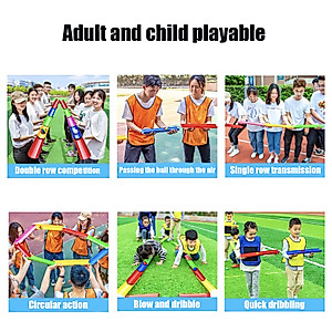 Fanboxk Team Building Activities Pipeline Kit Group Games,Outdoor Party Group Game for Kid Adult, Cooperative Team Race for Birthday Party - Set of 12-10 Pack Colorful Half-Pipe and 2 Golf Ball.