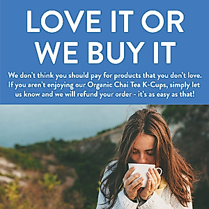 Organic Chai Black Tea K-Cup Pods, 24 Pods by FGO - Keurig Compatible - Naturally Occurring Caffeine, Premium Black Tea is USDA Organic, Non-GMO, & Recyclable