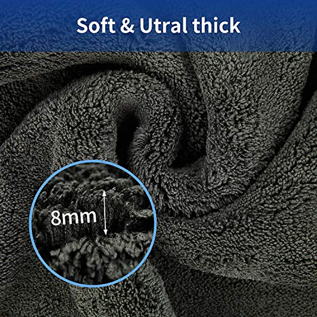 BMLEI Microfiber Car Cleaning Cloths,1200 GSM Ultra Thick Microfiber Towels for Cars, Soft Car Drying Towel for Washing, Polishing and Auto Detailing 16'' x 16'' (3 Pack)