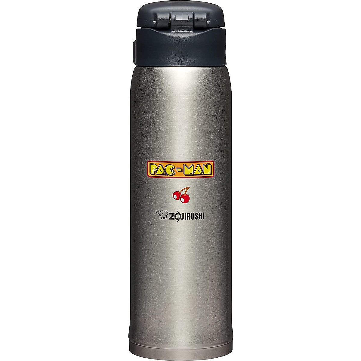 [Zojirushi x Pac-man] Limited Edition SM-SHE48PA BA&XA Stainless Steel Mug, 2 Count Bundle (Pack of 2), PAC-MAN Black&Stainless 16oz (Bundle 2-pack: Black & Silver)