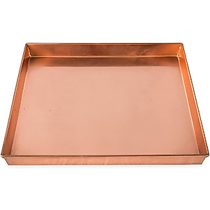 Oakestry 10-in Square Tray Handmade from Stainless Steel with a Copper Plated Finish Multipurpose Tray with Classic and Rustic Look, Copper