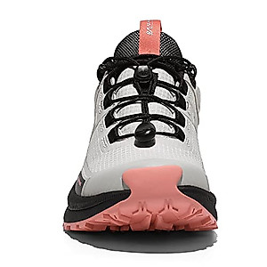 NORTIV 8 Womens Lightweight Hiking Shoes Quick Laces Outdoors Sneakers, Grey Pink - 8 (SNHS239W)