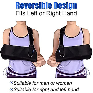 QIANMEI Fixed Elbow Brace Arm Sling Dislocated Shoulder Sling, Breathable Arm Sling Shoulder Injury, Broken Wrist Elbow, Rotator Cuff, for Men and Women (Color : L)