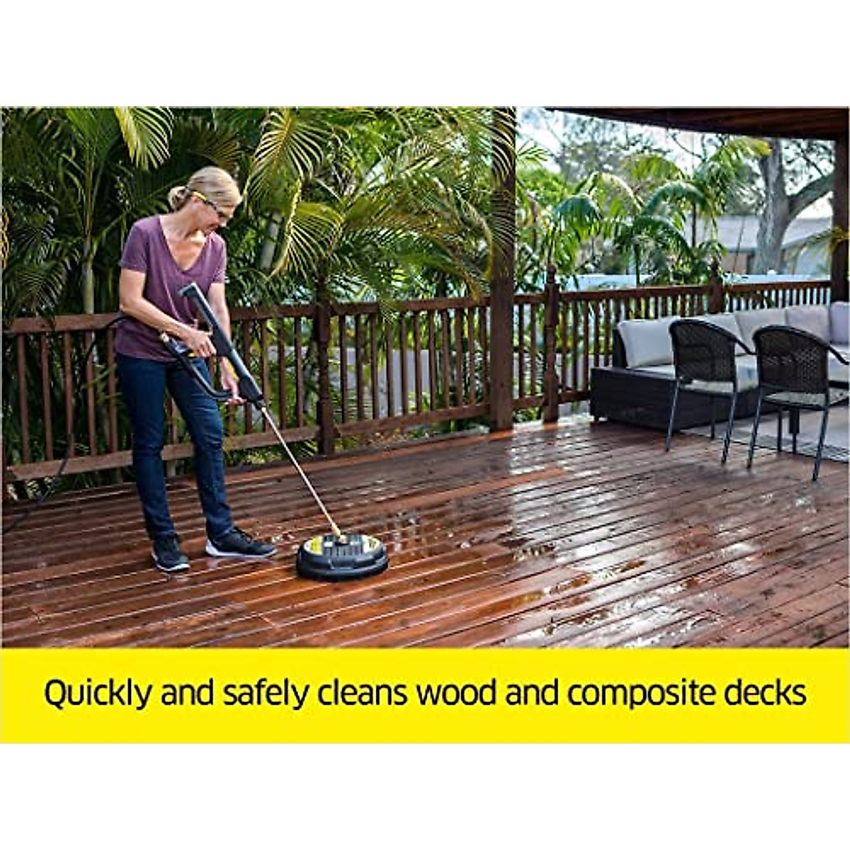Karcher Universal 15" Pressure Washer Surface Cleaner Attachment, Power Washer Accessory - 1/4" Quick-Connect, 3200 PSI