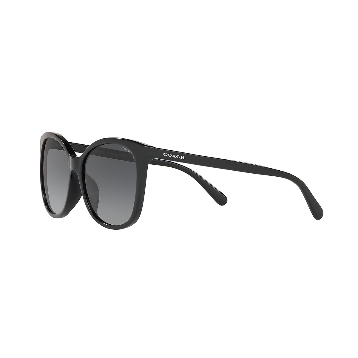 Coach HC8271U Universal Fit Sunglasses, Black/Dark Grey Gradient Polarized, 57 mm