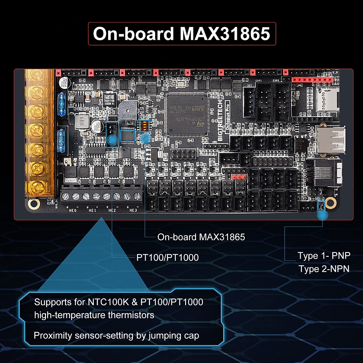 BIGTREETECH Octopus Pro V1.0 Controller Board New Upgrade with Octopus 32bit Motherboard Compatible TMC5160 Pro Stepper Driver, Support Powerful DIY for 3D Printer (Main Chip is STM32F446ZET6)