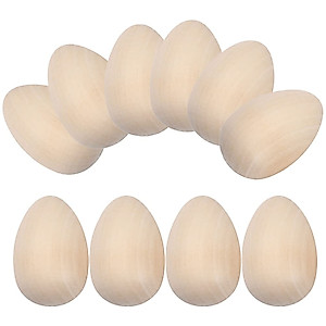 Abaodam 20pcs Wooden Imitation Eggs Unfinished Wood Eggs DIY Wooden Fake Egg Fake Eggs DIY Easter Eggs Artificial Eggs Realistic Chicken Eggs Mini Stuffies Mini Toys Child Manual Toy Eggs