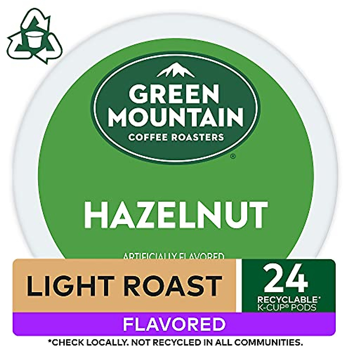 Green Mountain Coffee Roasters Hazelnut, Single-Serve Keurig K-Cup Pods, Flavored Light Roast Coffee, 24 Count
