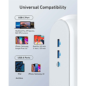 Anker Charging Station, 623 Capsule Power Strip with 45W USB C Charger, 3 Outlets, 15W 2 USB Ports, 6ft Power Cord, Power Delivery for Desktop Accessory, MacBook, Tablets, iPhone14/13