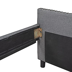 Upholstered Full Daybed with Two Storage Drawers, Full Size Button Tufted Sofa Bed Daybed with Nailhead Trim and Wood Slat Support (Grey Fabric)