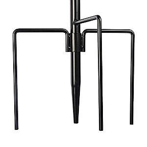 Ashman Deluxe Bird Feeding Station (1 Pack) Bird Feeders for Outside - Multi Feeder Pole Stand Kit with 4 Hangers, Bird Bath and 3 Prong Base for Attracting Wild Birds - 22 Inch Wide x 92 Inch Tall.