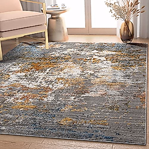 Well Woven Abstract Grey Multi Distressed Modern 5'2" x 7' Area Rug