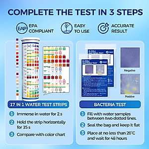 21 in 1 Drinking Water Testing Kit, 145 Test Strips - Mighty Care Home Tap and Well Water Test Kit for Hardness, Lead, Iron, Copper, Chlorine, Fluoride