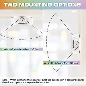 EverBrite Puck Lights with Remote, Wireless LED Puck Lights Battery Operated, 13 RGB Colors Changing Under Cabinet Lights, Dimmable Closet Lights with Timer, Battery Included (6-Pack)