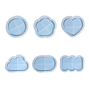 Cloud Heart Flower Shape Tray Molds with Edge Jewelry Tray Candle Holder Mold Plate Dish Container Resin Casting Mould Jewelry Storage Tray Silicone Mold DIY Craft Supplies Storage Container