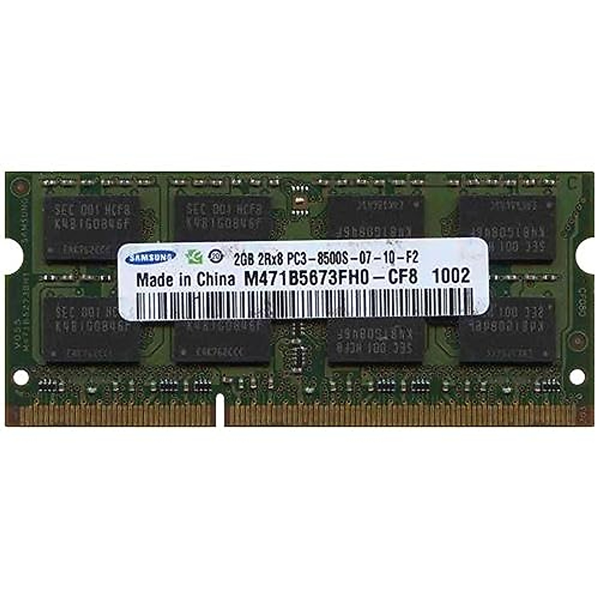 Samsung 2GB PC-8500 DDR3 1066MHz SO-DIMM 204 Pin 2.0GB Memory Upgrade Modules M471B5673FH0-CF8